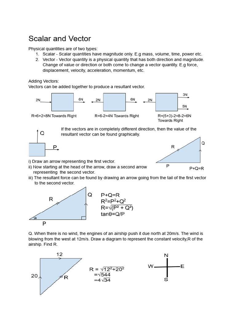 Scalar vs Vector Quantities Explained | PDF