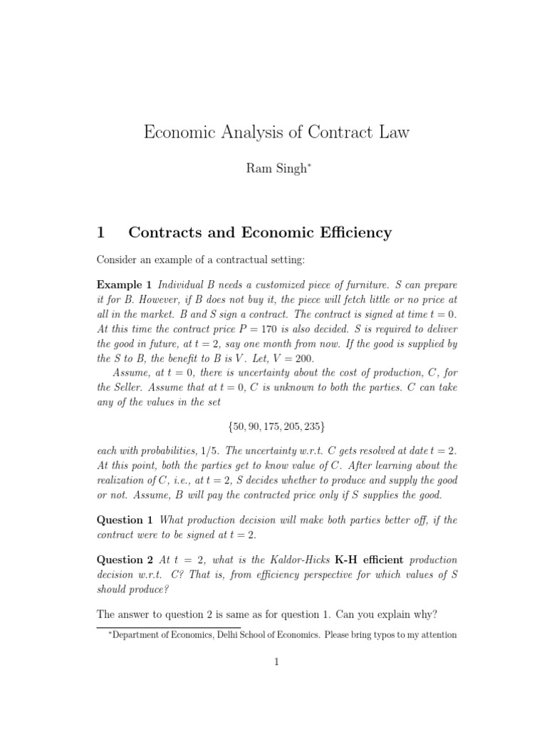 Handout - On Contract Law | PDF | Prices | Damages