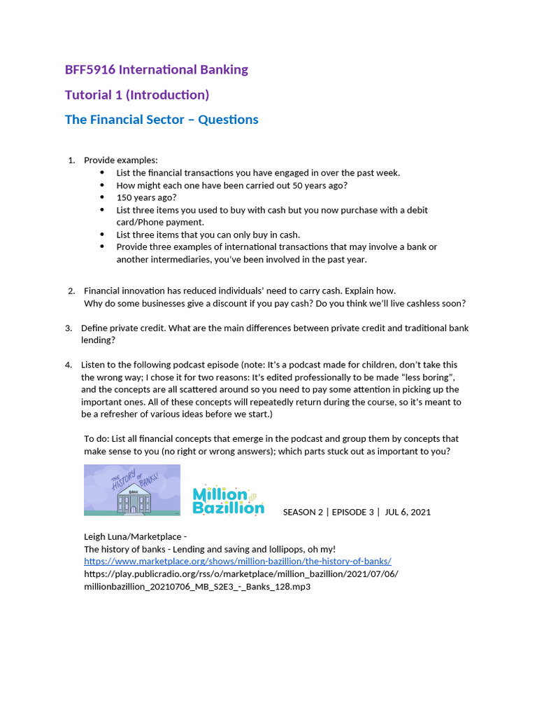 Tutorial Week 1 (Introduction) Q | PDF