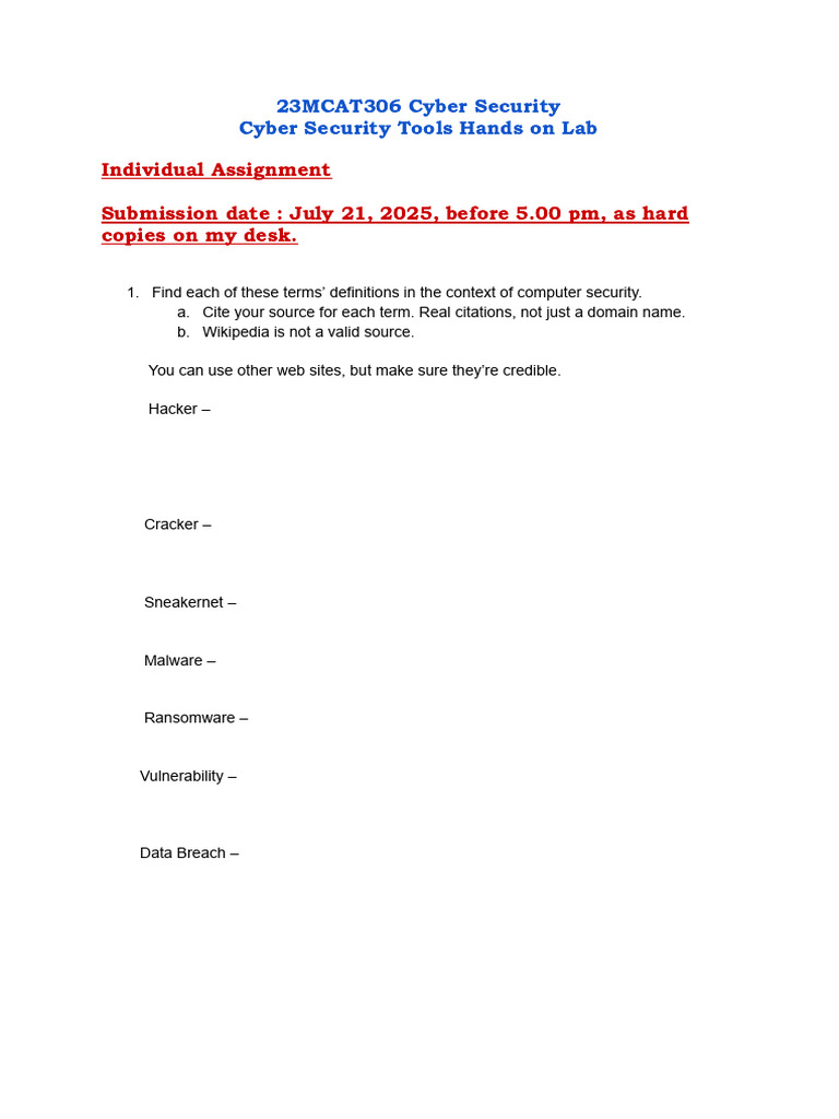 Cyber Security Assignment1 | PDF