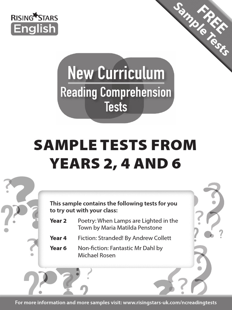 Year 2 Comprehension Sample Tests | PDF | Reading Comprehension | Poetry