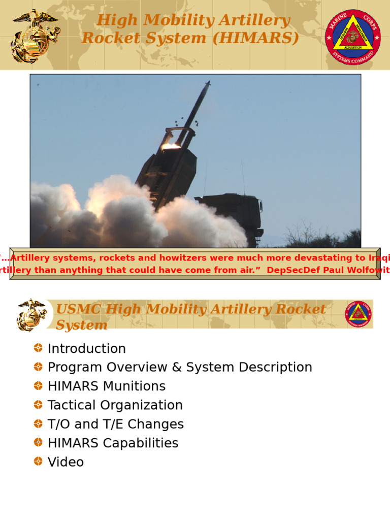 USMC HIMARS Overview and Capabilities | PDF | Ballistics | Projectile ...