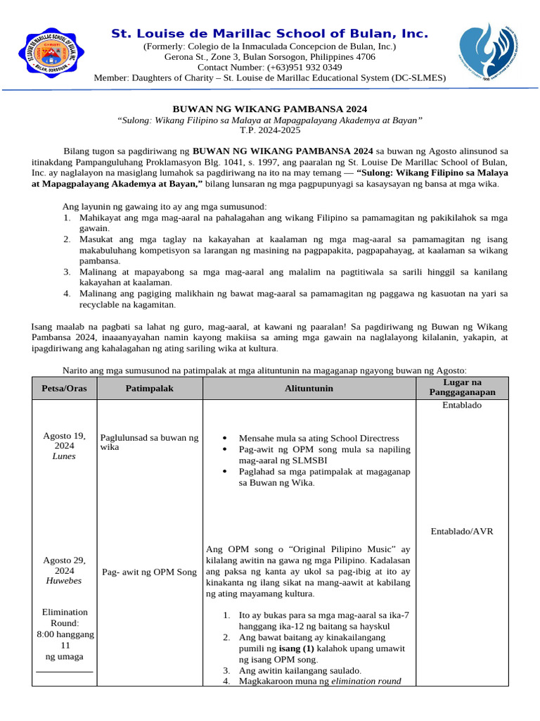 Proposal Buwan Ng Wika 2024 | PDF
