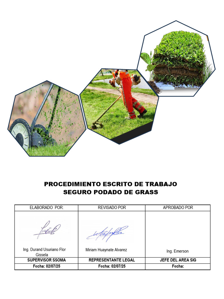 Procedimiento Seguro para Podado de Grass | PDF