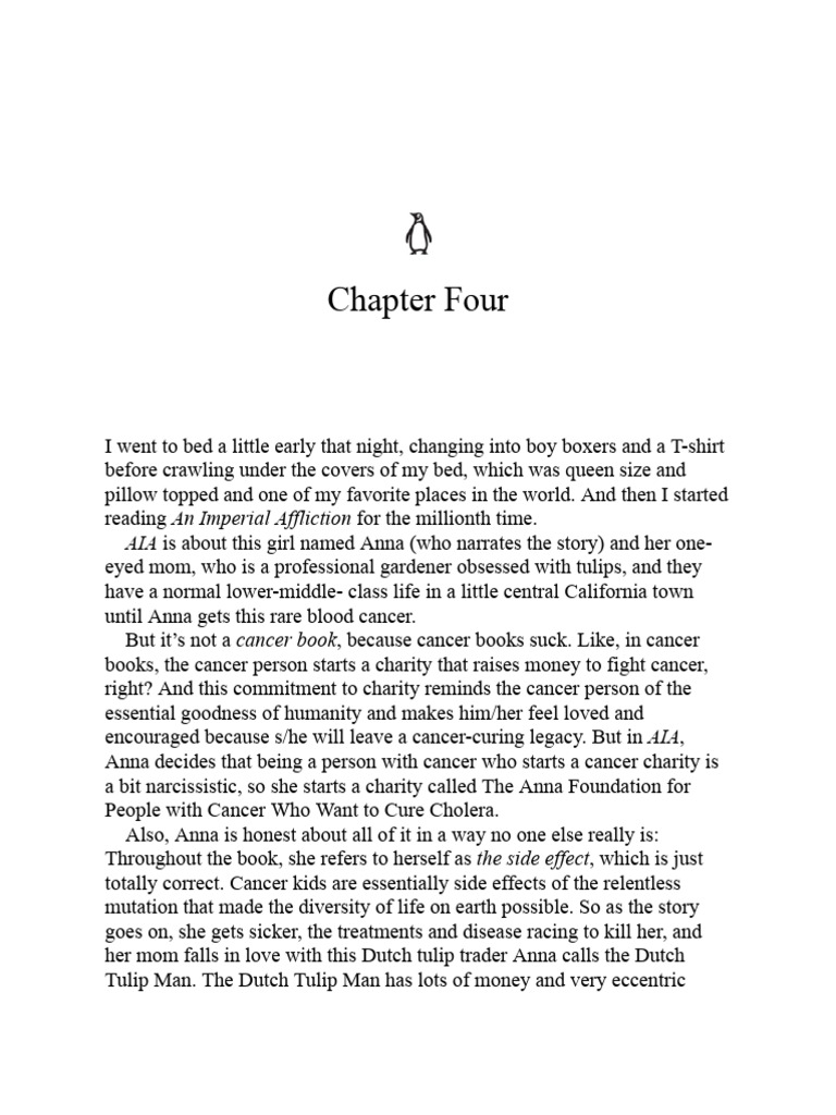 Chapter Four: An Imperial Affliction Insights | PDF