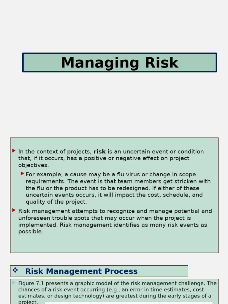 Lecture 6 Managing Risk | PDF | Risk | Risk Management