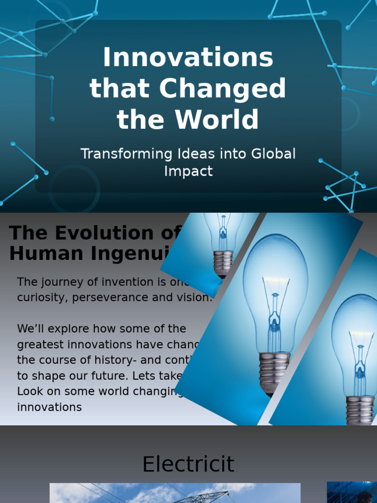 Innovations That Changed History | PDF | Innovation | Artificial ...