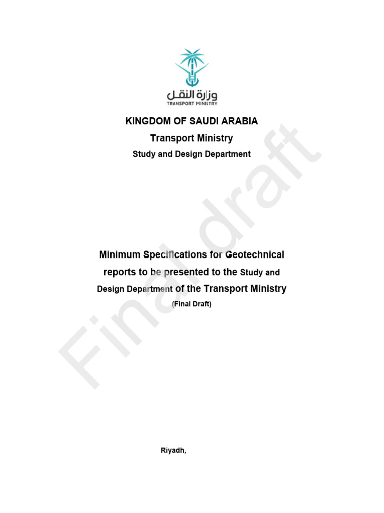 Geotechnical Report Specifications Guide | PDF | Geotechnical ...