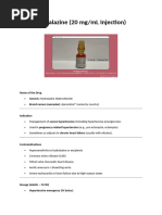 Hydralazine Solution Preparation | PDF