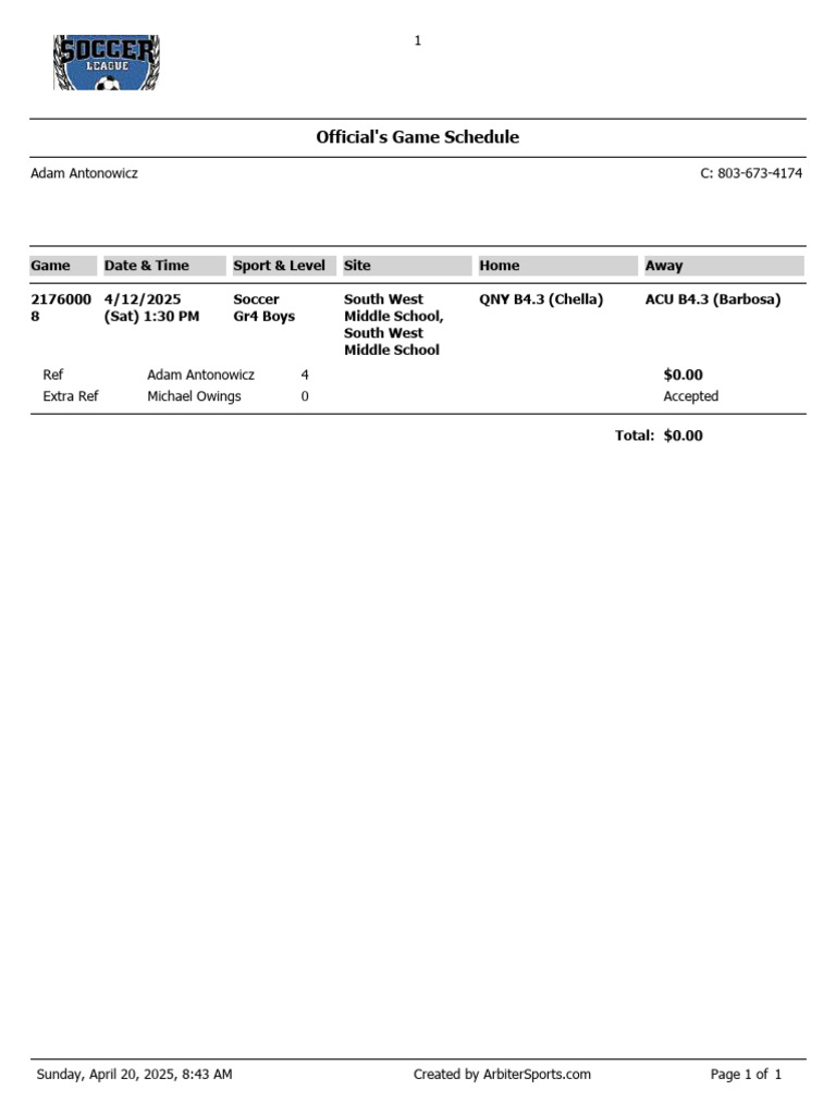 Schedule | PDF