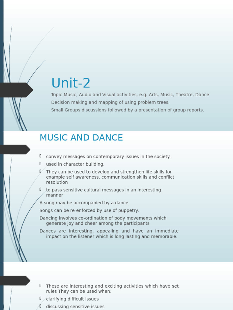 Unit-2. Problem Tree, Music, Drama and Dance-2020 | PDF | Knowledge ...
