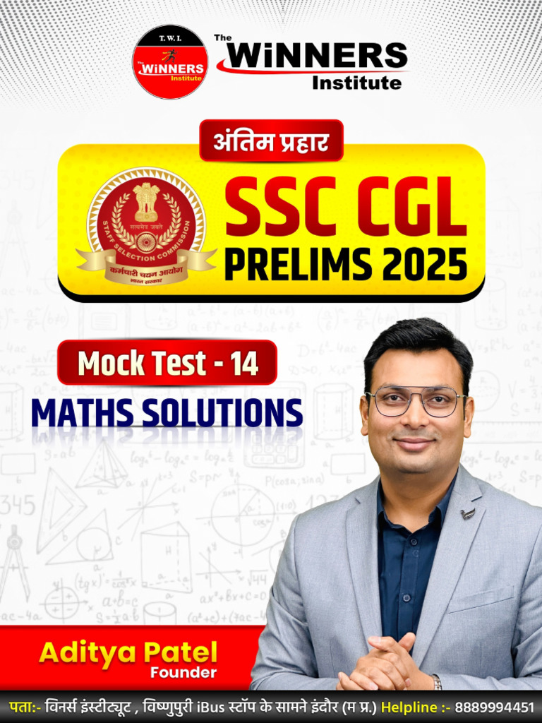 SSC CGL Offline Class Mock Test 14 Solution The WiNNERS Institute | PDF