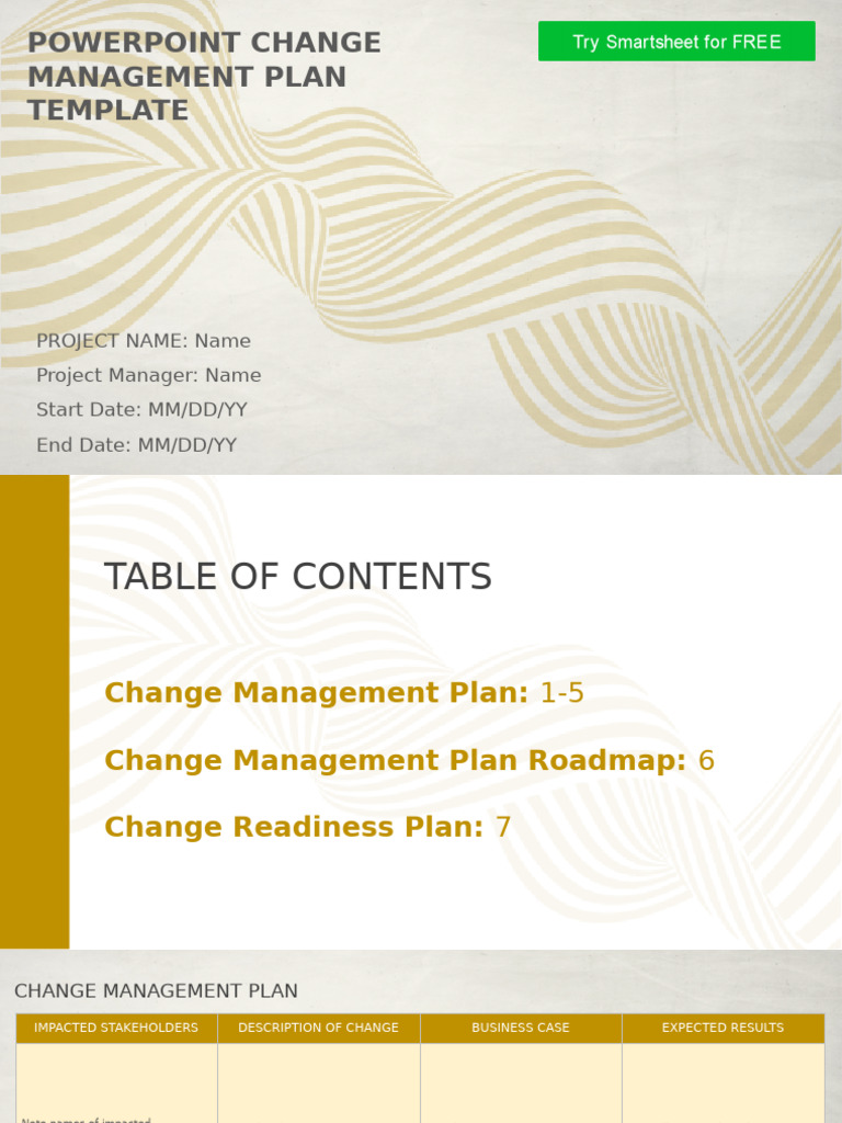 IC Powerpoint Change Management Plan Template Powerpoint | PDF