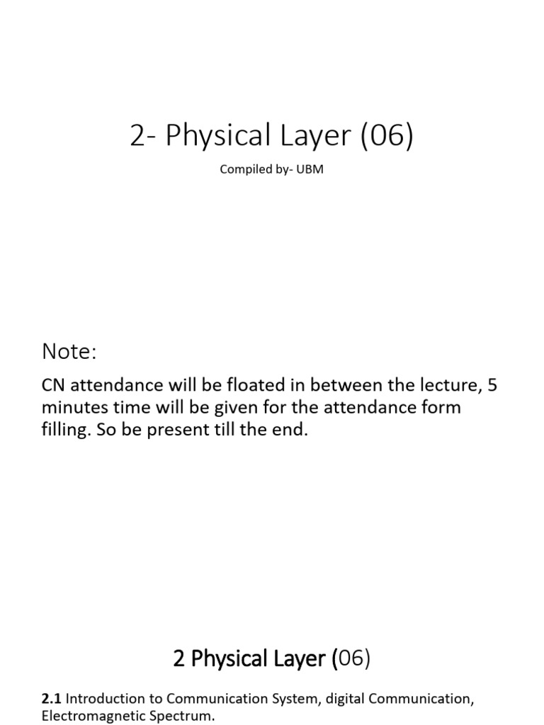 2- Physical Layer (06) | PDF | Electromagnetic Radiation | Network Switch