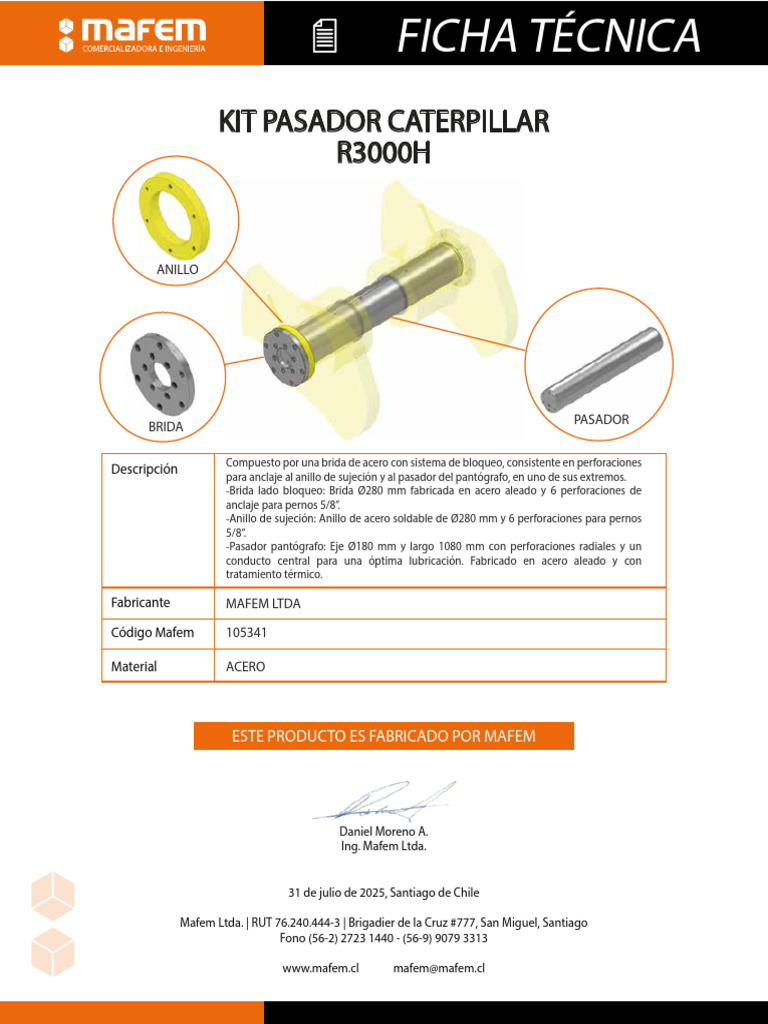 Ficha Técnica Pasador Mafem 105341 | PDF