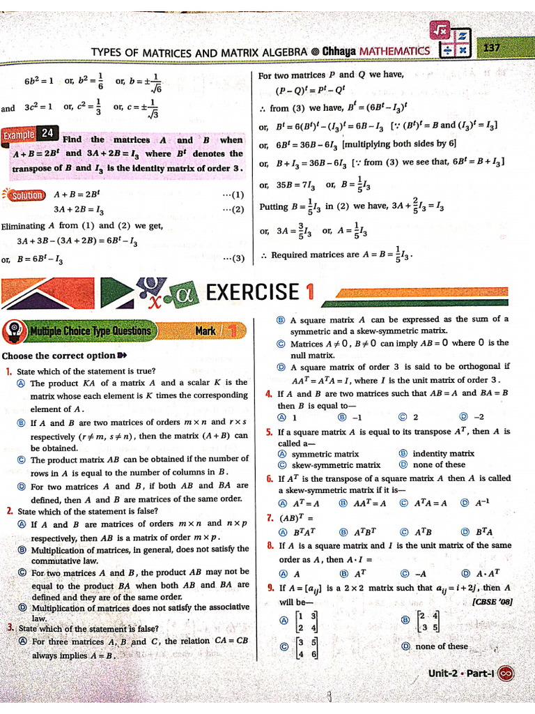 Matrices 1 1 | PDF