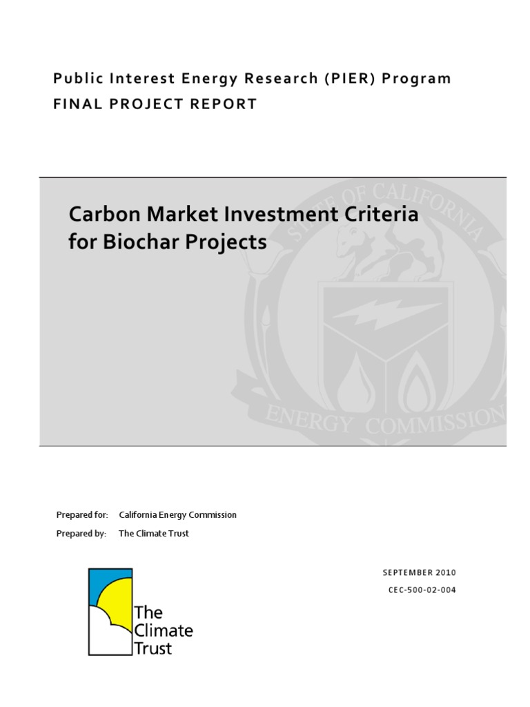 WestCARB Biochar Report Final | PDF | Carbon Offset | Climate Change ...