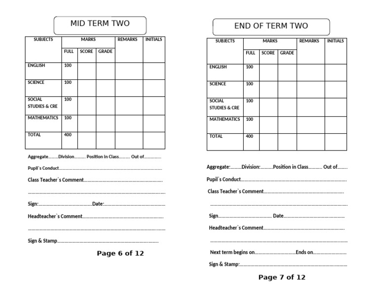 End of Term Two Mid Term Two | PDF