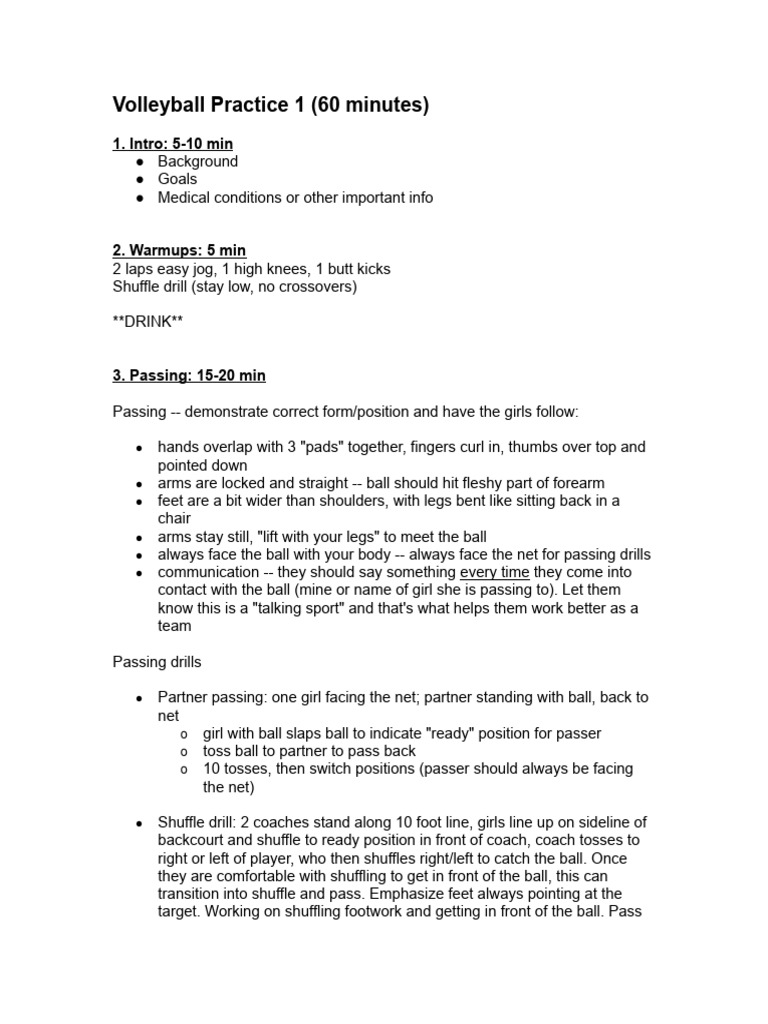 10 Volleyball Practice Plans | PDF | Volleyball | Ball Games
