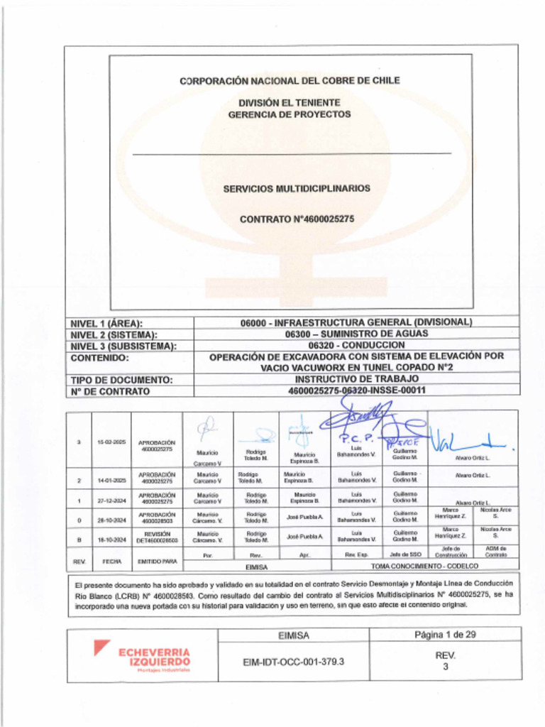 EIM-IDT-OCC-001-379.3 Evaluacion Inst. Op. Exc. Con Sistema Vacuworx Rev. 3 | PDF