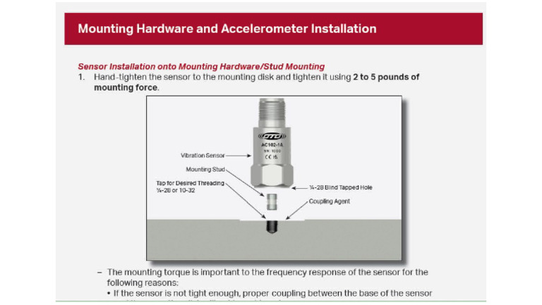 Mounting Hardware and Accelerometer Installation | PDF
