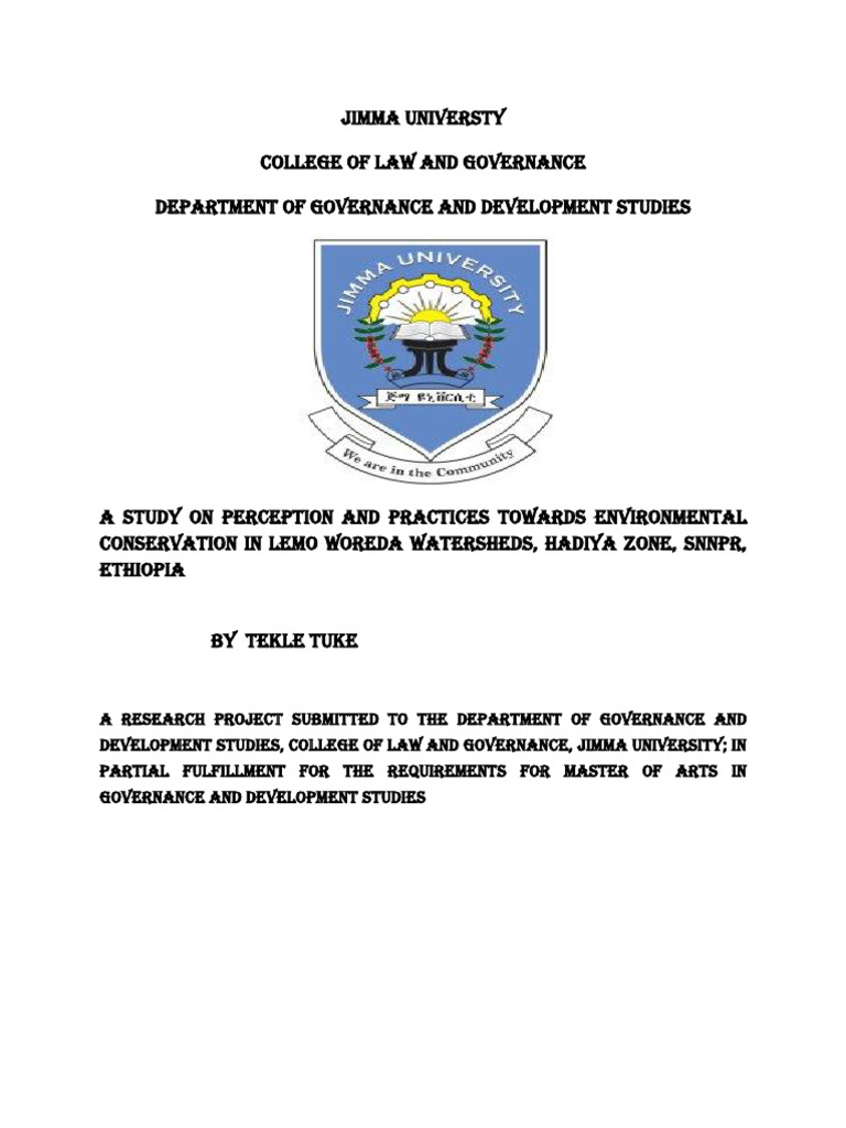 Environmental Conservation in Lemo Woreda | PDF | Agriculture ...
