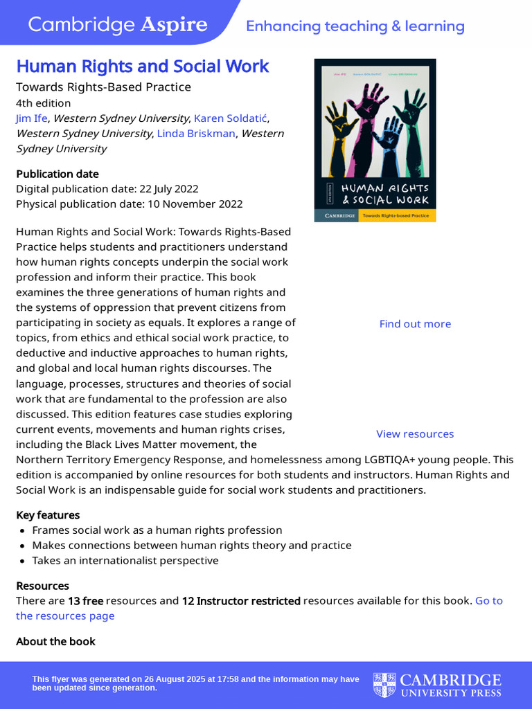 Human Rights in Social Work Practice | PDF | Social Work | Rights