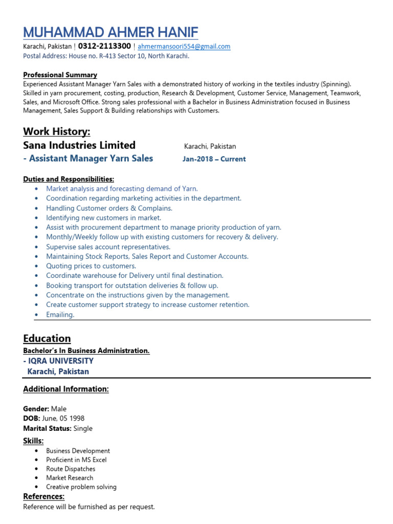Ahmer Resume | PDF
