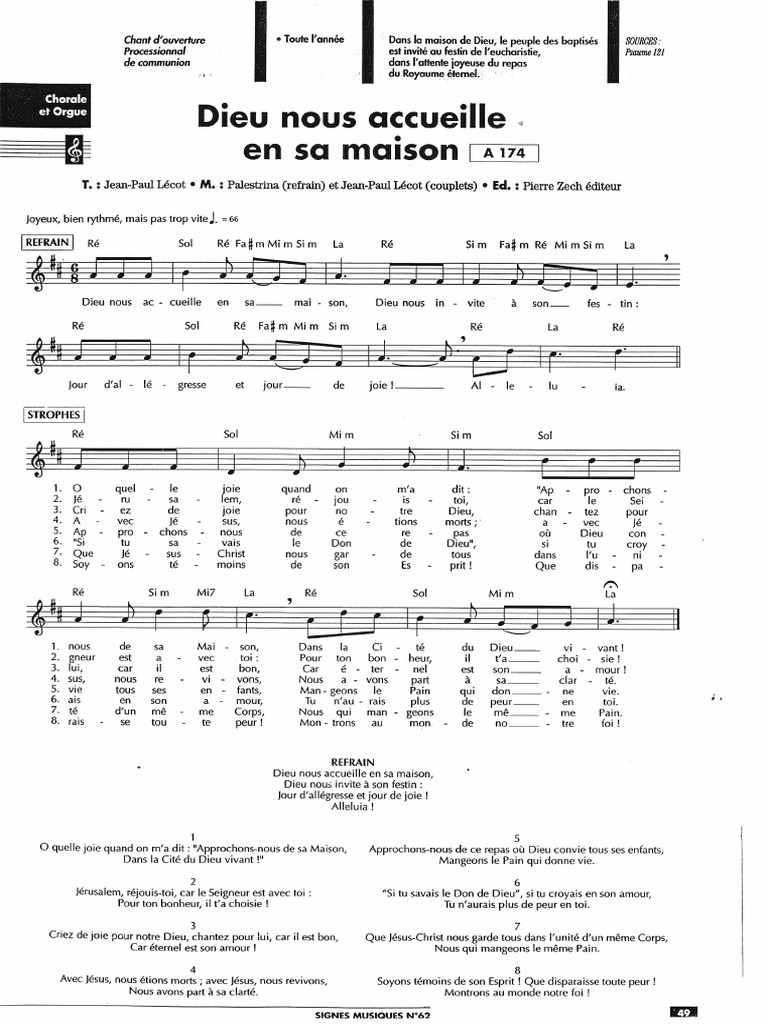 Dieu Nous Accueille en Sa Maison A 174 | PDF