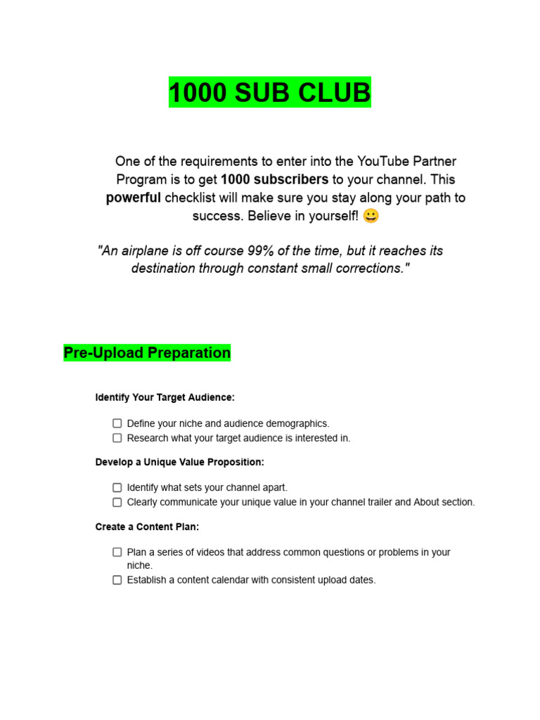 03-1000 SUB CLUB Get 1000 Subs Fast | PDF | You Tube | Social Media