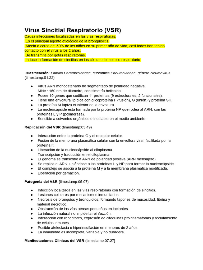 Virus Sincitial Respiratorio (VSR) - Parainfluenza | PDF | Virus | Rna