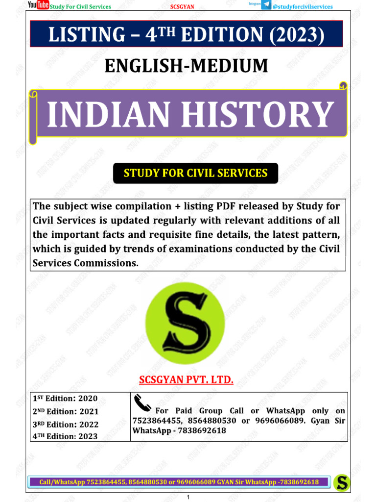 Eng - Hiistory Listing 2023 (4th Edition) by SCSGYAN | PDF