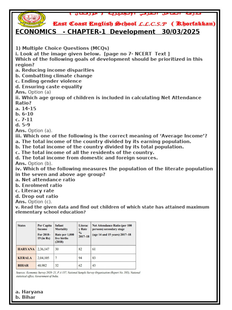 Key Development Questions and Answers | PDF | Human Development Index ...