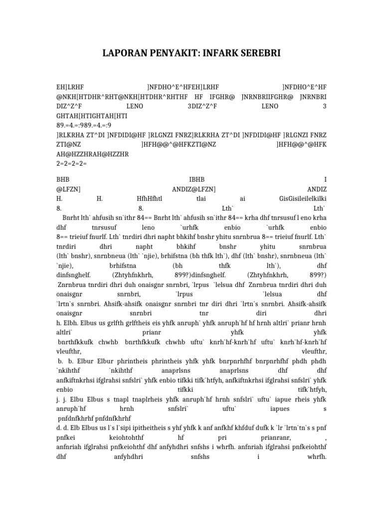 Laporan Infark Serebri Rapih | PDF