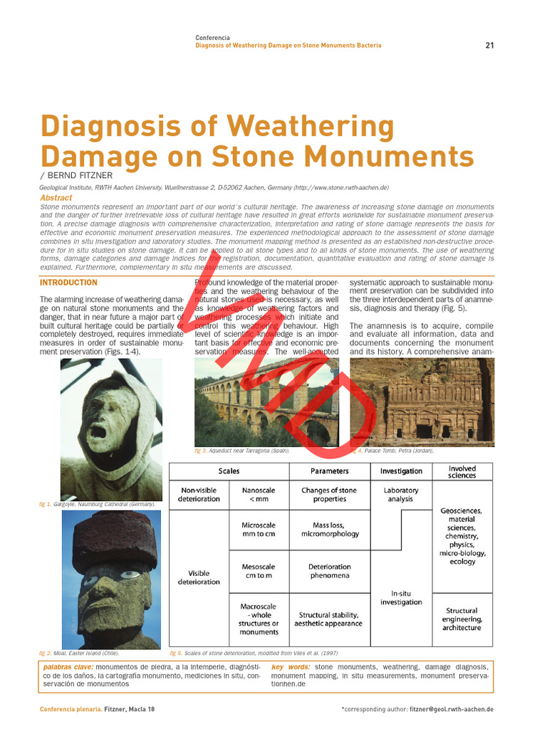 Diagnosing Weathering in Stone Monuments | PDF | In Situ | Science