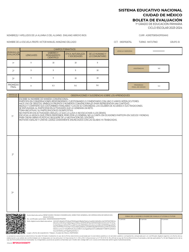 Boleta 2024 07 16 | PDF | Aprendizaje