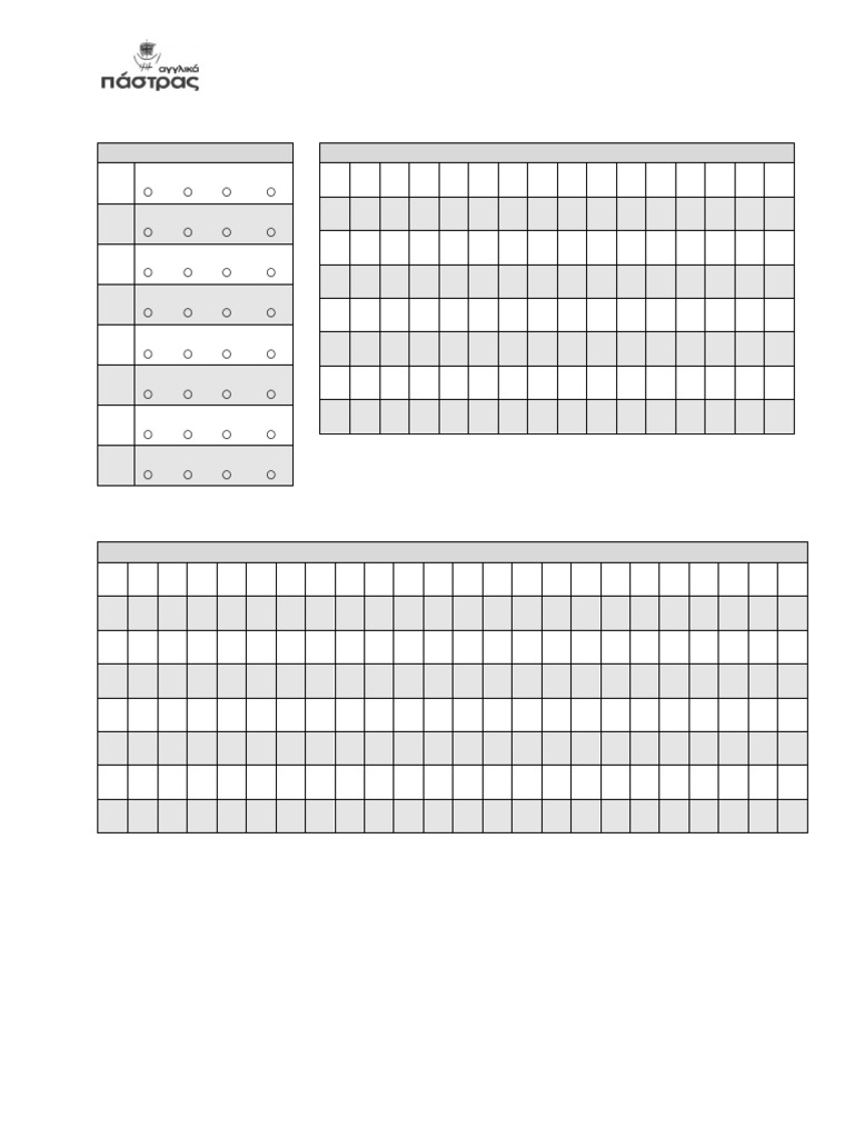 Cae Reading and Use Answer Sheet | PDF