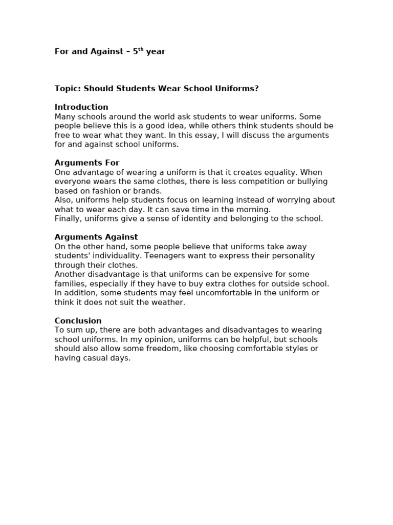 School Uniforms: Pros and Cons Explained | PDF