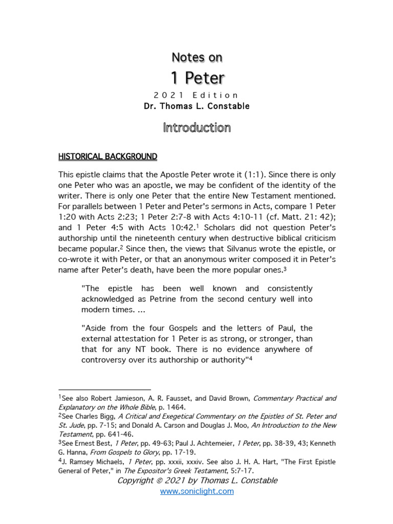 Understanding 1 Peter's Message | PDF | Saint Peter | New Testament