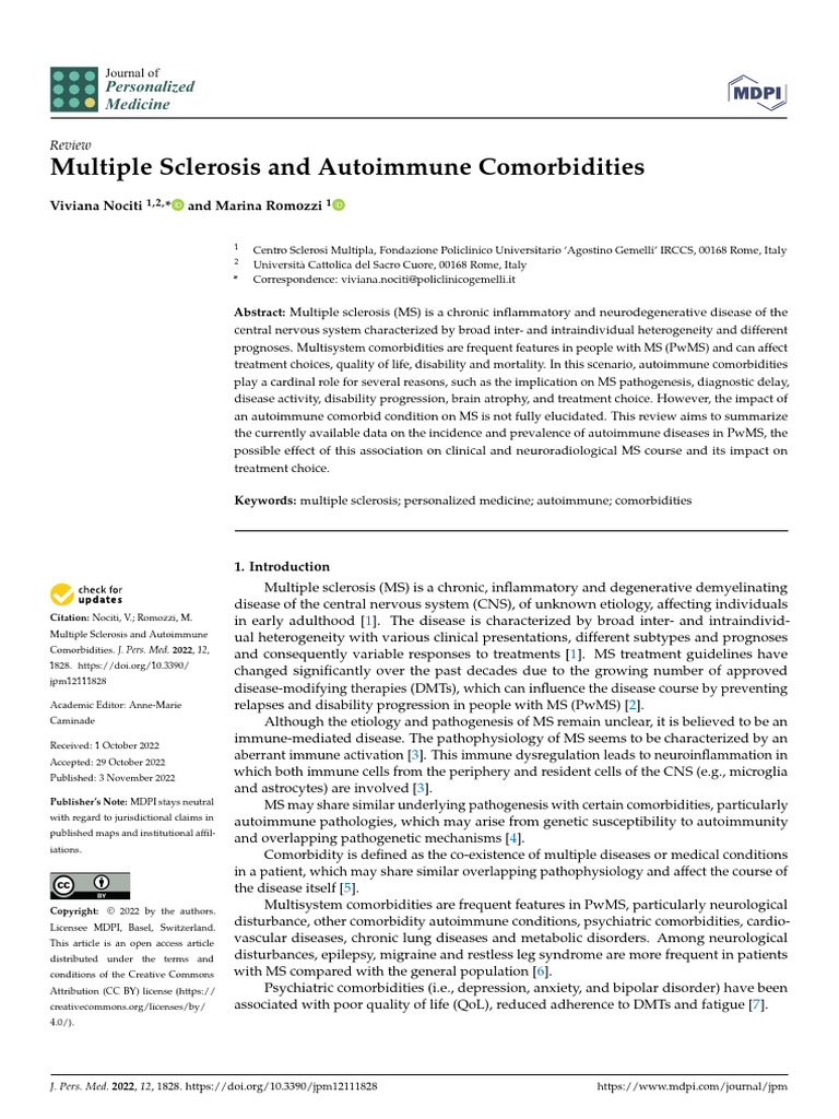 Multiple Sclerosis and Autoimmune Comorbidities | PDF | Multiple ...