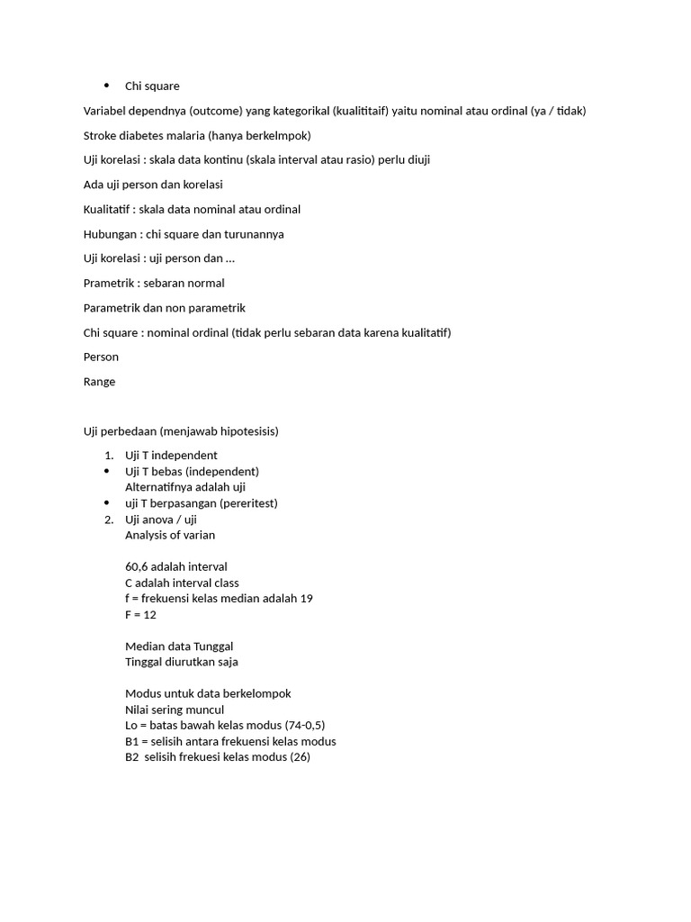 Analisis Statistik: Chi-Square dan Uji T | PDF
