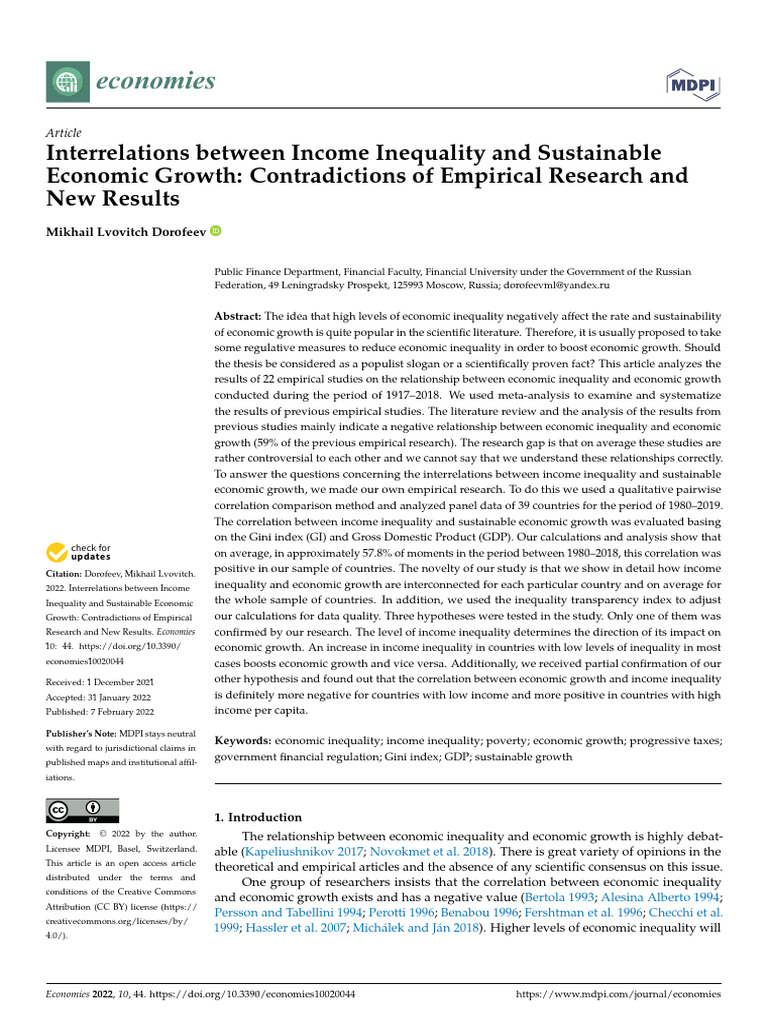 Income Inequality and Economic Growth Analysis | PDF | Economic Growth ...