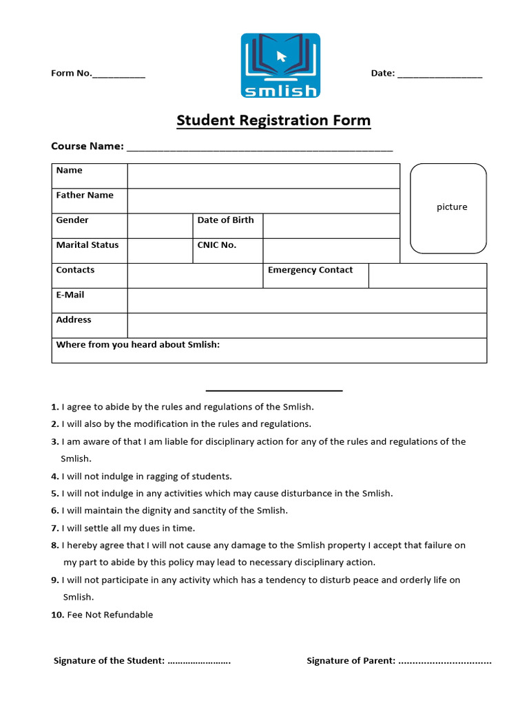 Student Registration Form | PDF