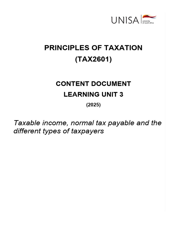 Taxable Income and Taxpayer Types Guide | PDF | Taxes | Tax Rate