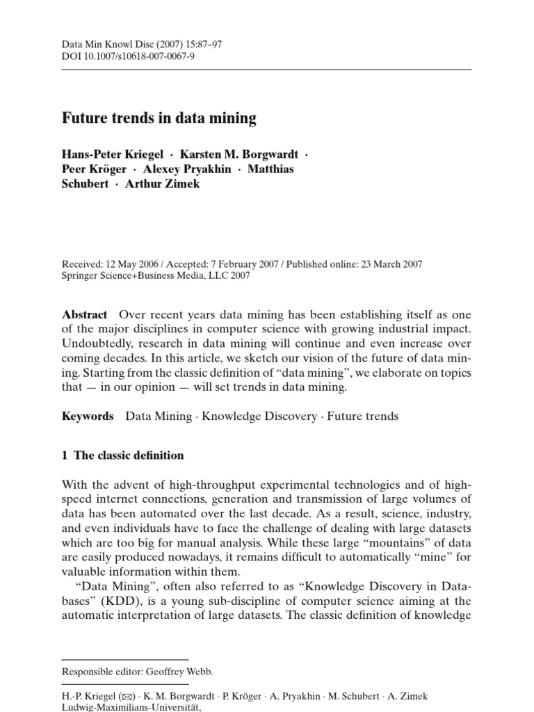 Future Data Mining | PDF | Data Mining | Object (Computer Science)