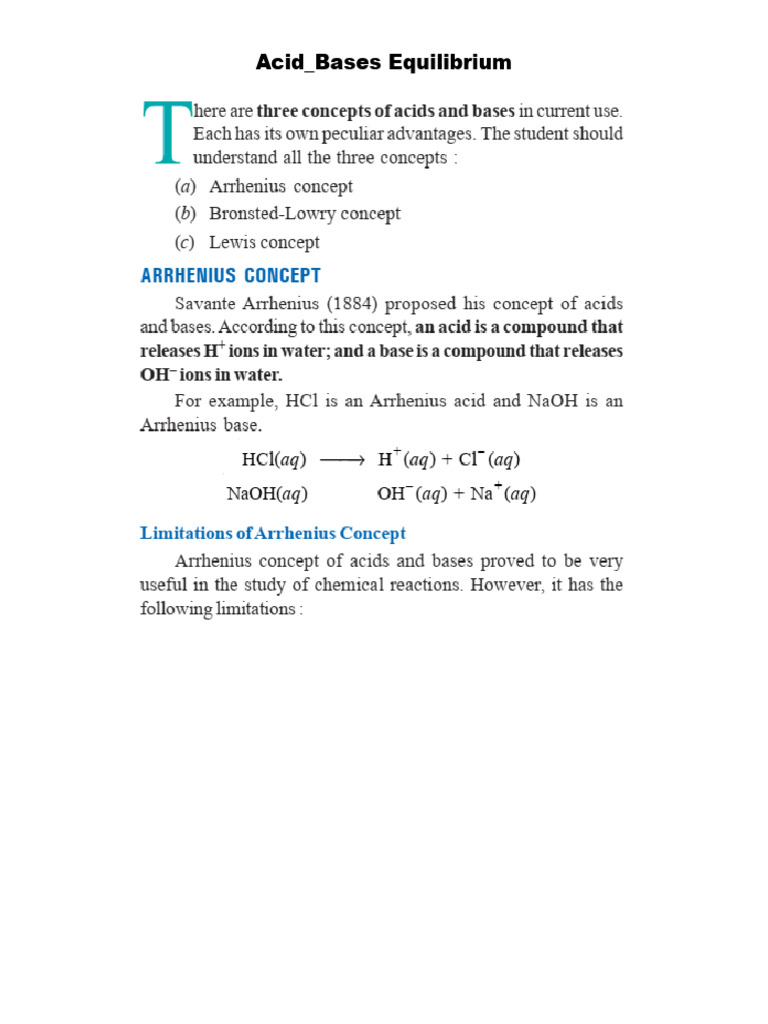 05 Acid-Bases Equilibrium | PDF