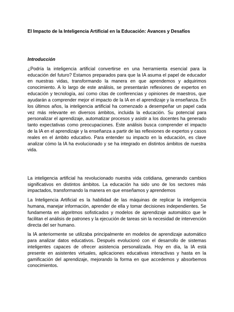 Actividad 5. Reporte de Investigación Documental | PDF | Inteligencia artificial | Inteligencia ...