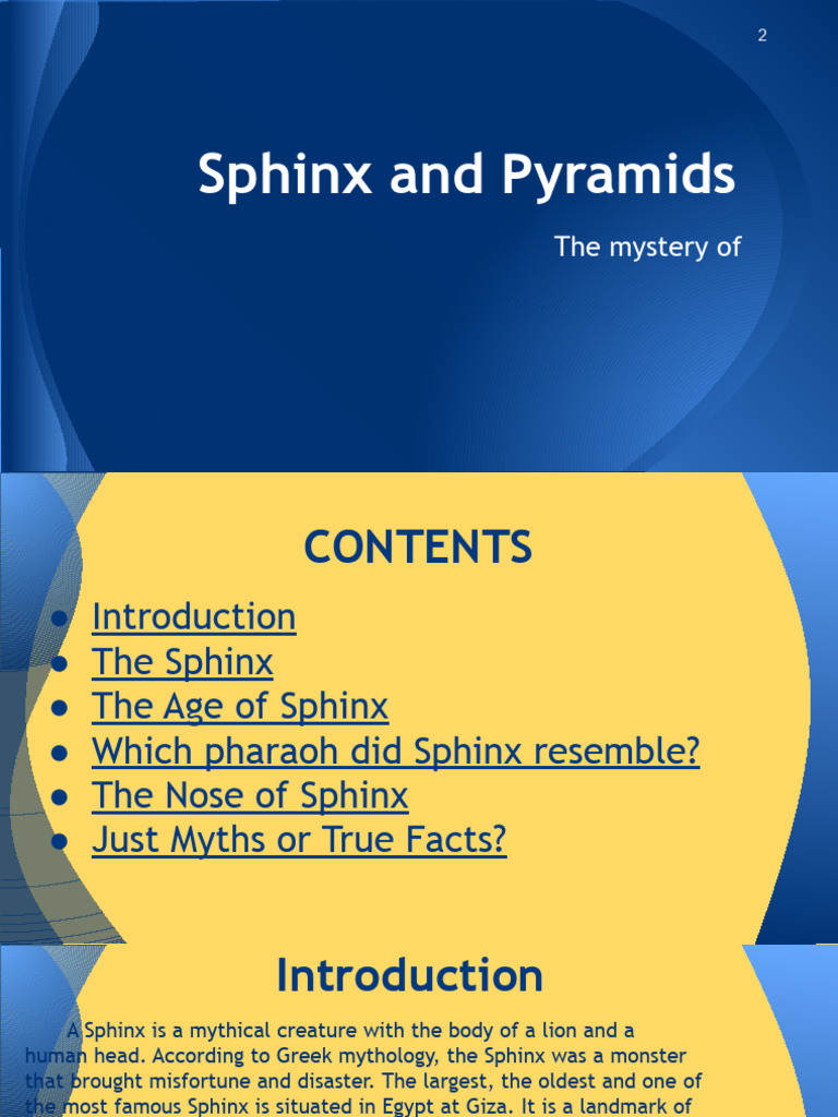 Sphinx - Pyramids Presentation | PDF