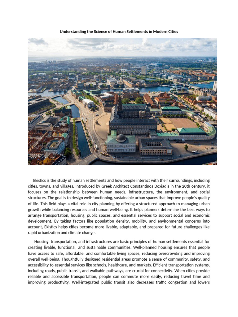 Understanding The Science of Human Settlements in Modern Cities | PDF ...