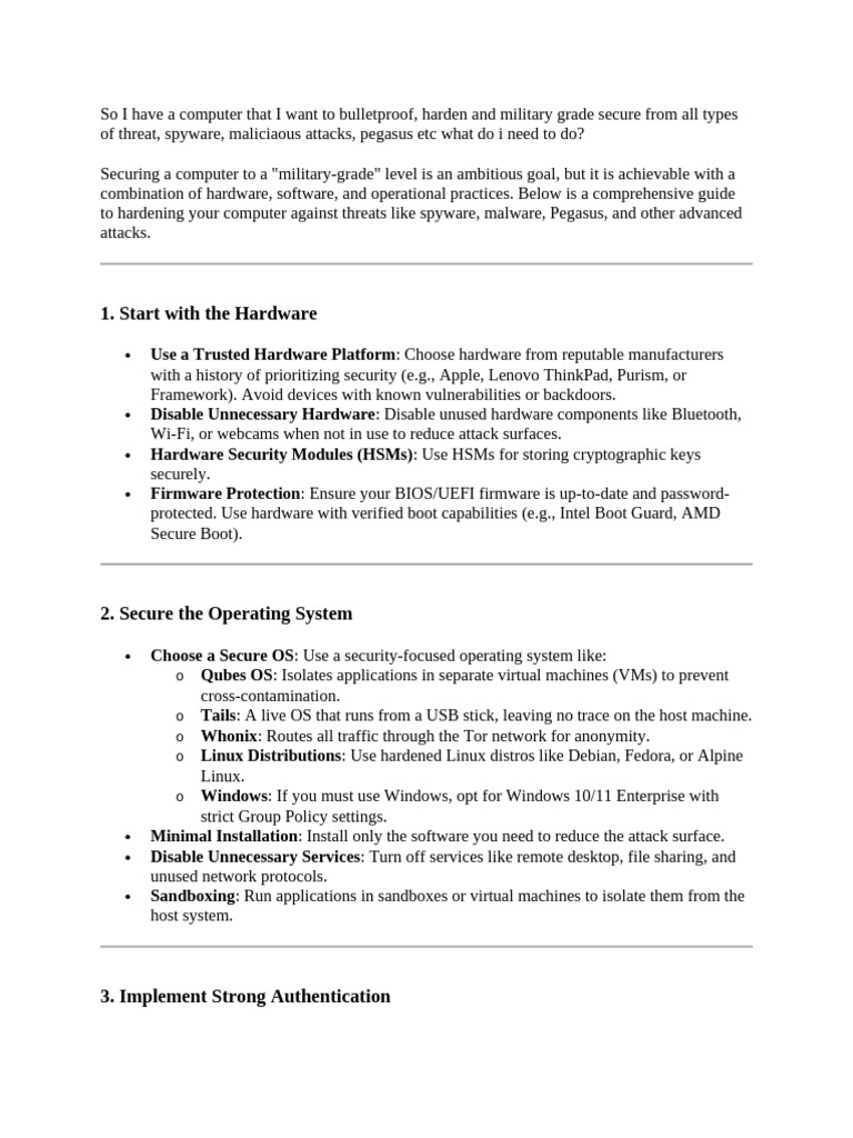So I Have a Computer That I Want to Bulletproof | PDF | Security ...